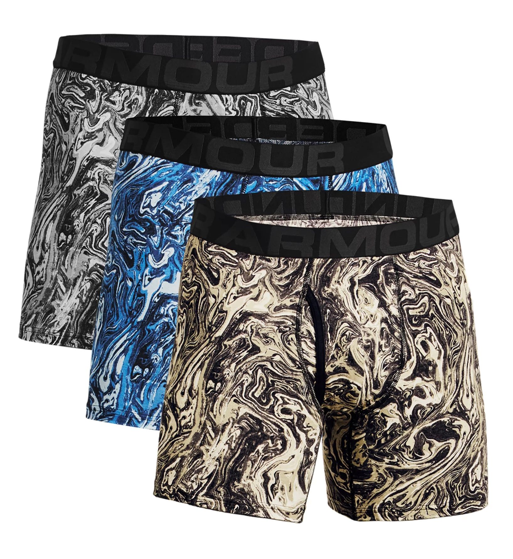 Charged Cotton 6 Inch Novelty Boxerjock - 3 Pack Marble Multi M by...