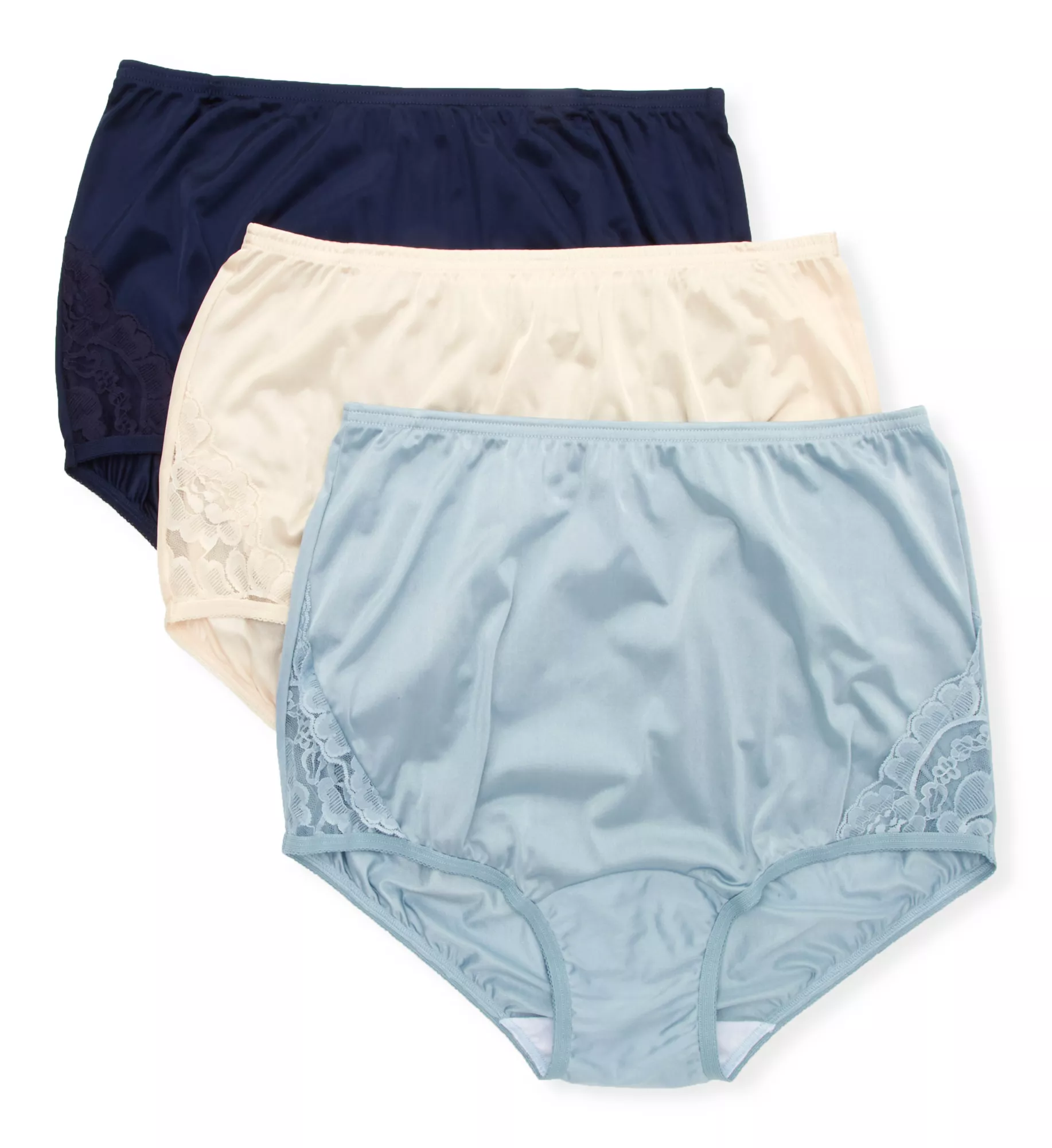 Perfectly Yours Lace Nouveau Brief Panty 3 Pack Mist Fawn Navy 5
